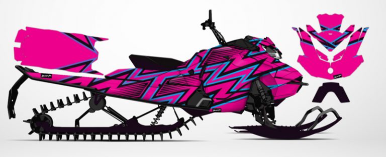 Pink Ski Doo Wrap - Best Snowmobile Decal Kits Ski-Doo Sleds