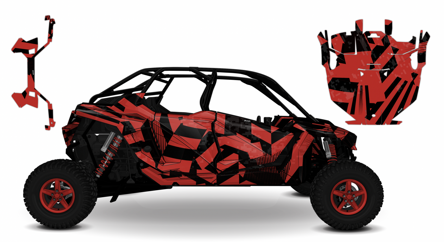 Best Red RZR Wraps - Polaris SxS Custom UTV Graphics