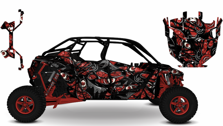 Best Red RZR Wraps - Polaris SxS Custom UTV Graphics