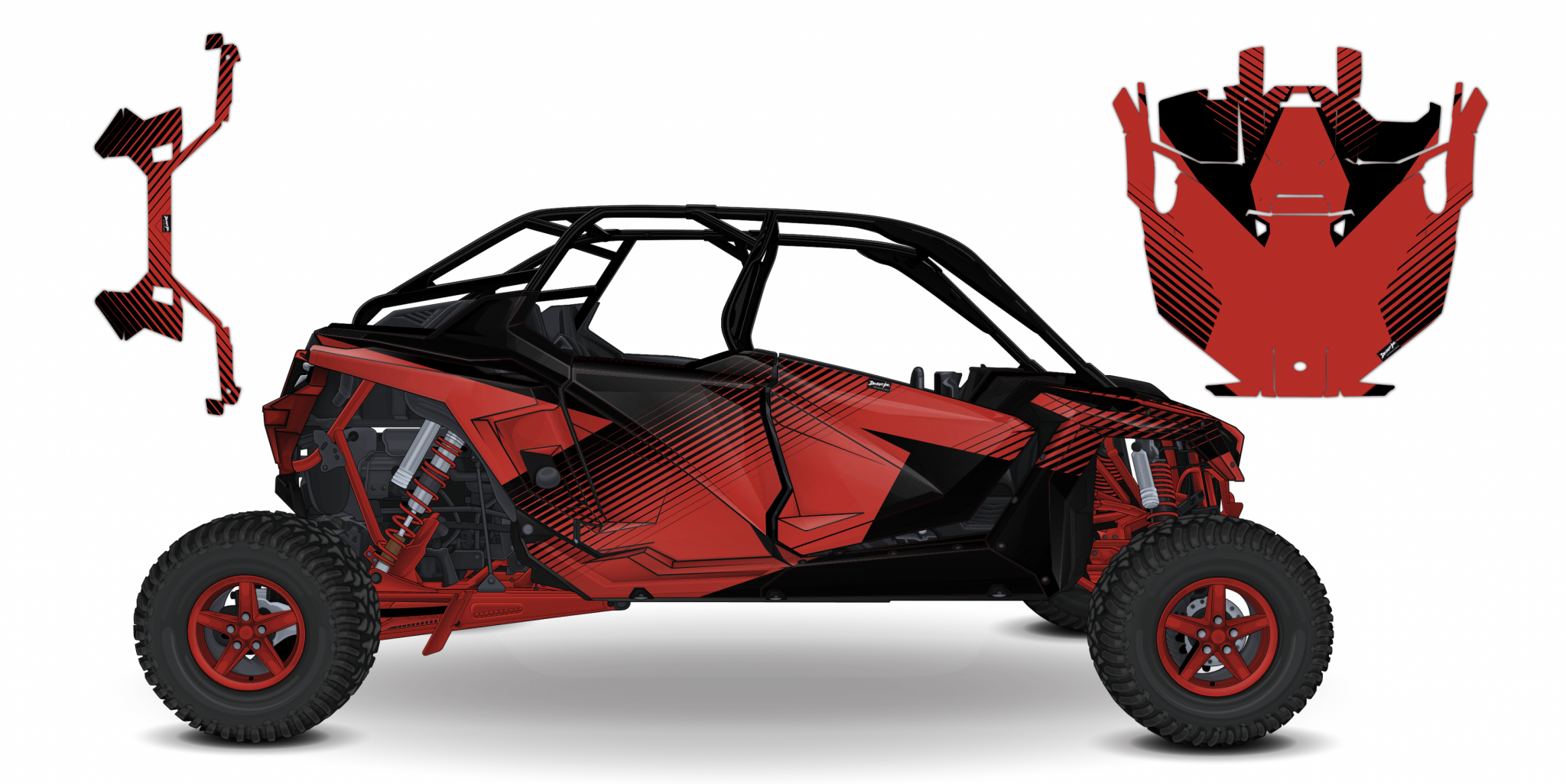 Best Red RZR Wraps - Polaris SxS Custom UTV Graphics