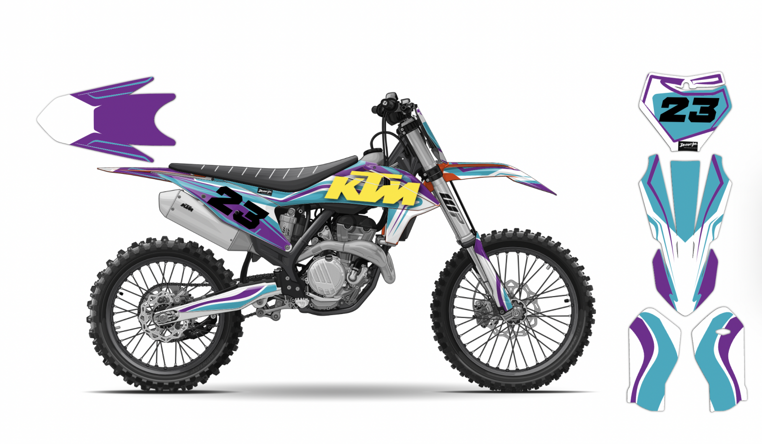 Premium Retro KTM Graphics Kits For KTM Dirt Bike Decals