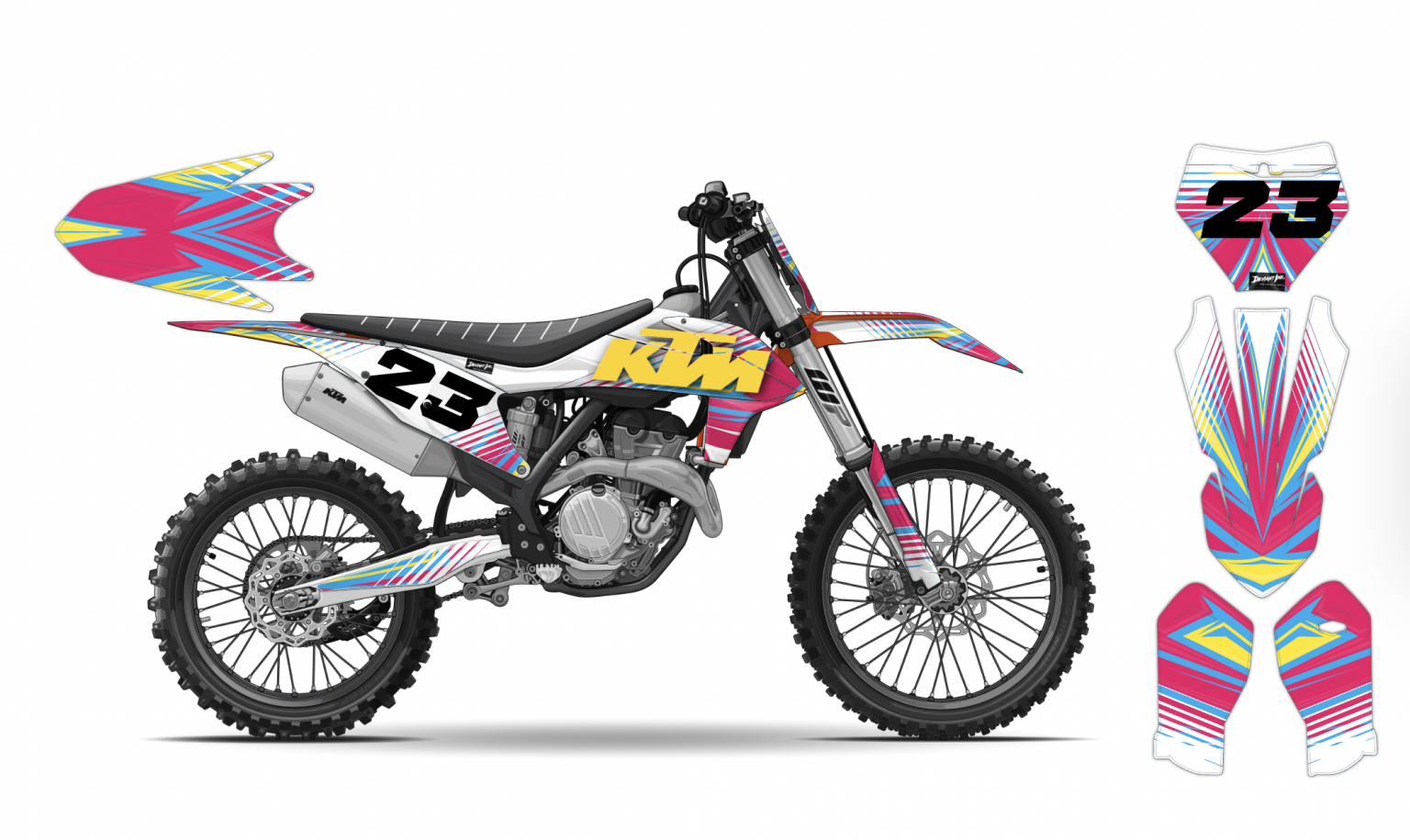 Premium Retro KTM Graphics Kits For KTM Dirt Bike Decals